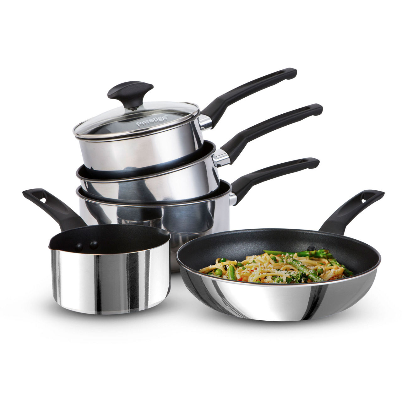 PRESTIGE Five Piece Stainless Steel Cookware Set Stainless