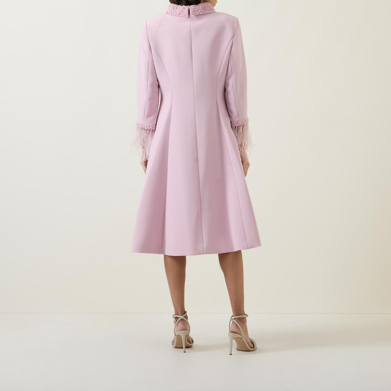 Two-Piece Pearl-Embellished Coat & Dress Set