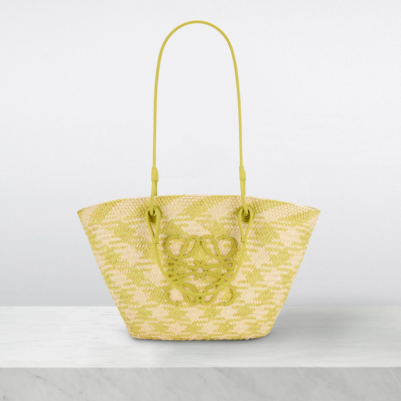 LOEWE Anagram Check Medium Basket Bag