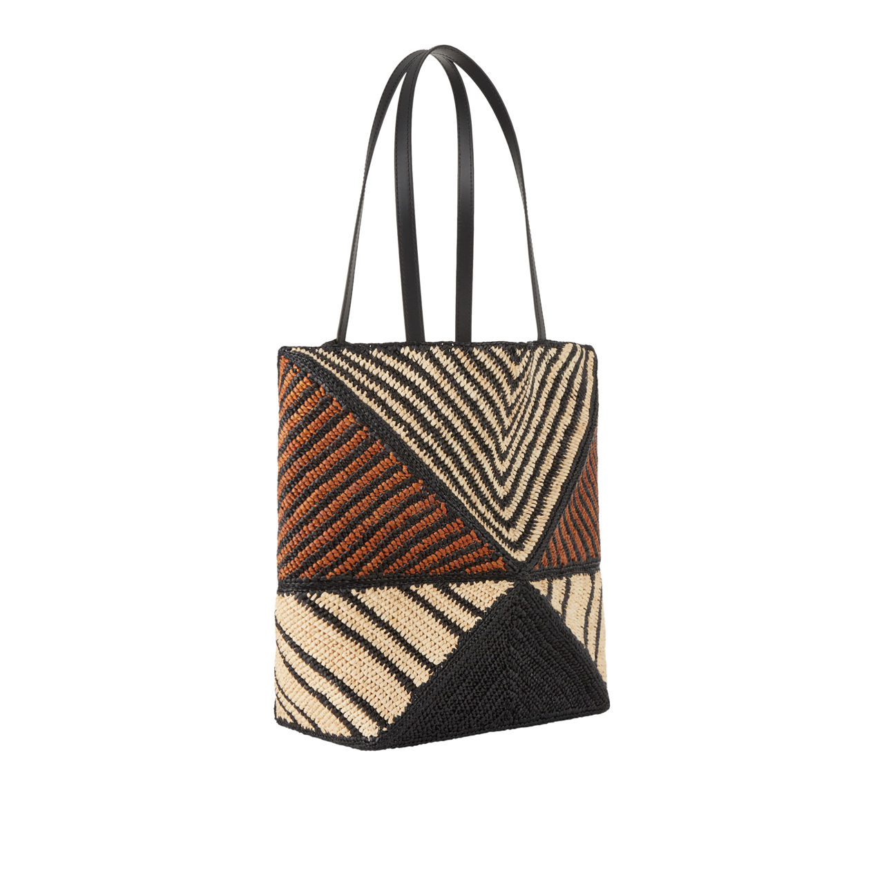 LOEWE Puzzle Fold Raffia Medium Tote