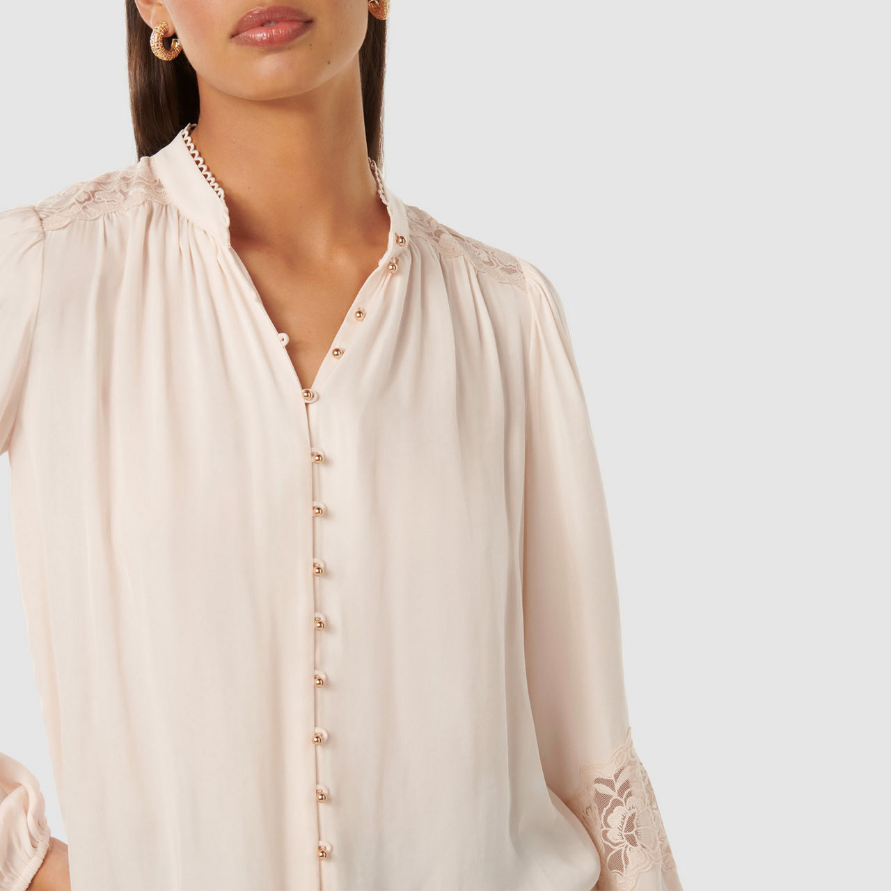 FOREVER NEW Annalise Lace-Sleeve Blouse