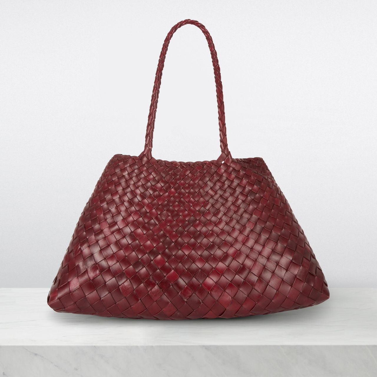 DRAGON DIFFUSION Santa Croce Small Woven Leather Tote Bag
