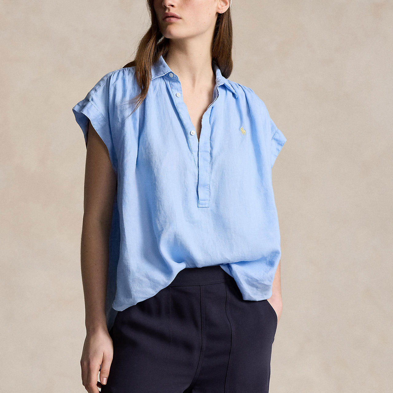 Linen Popover Blouse