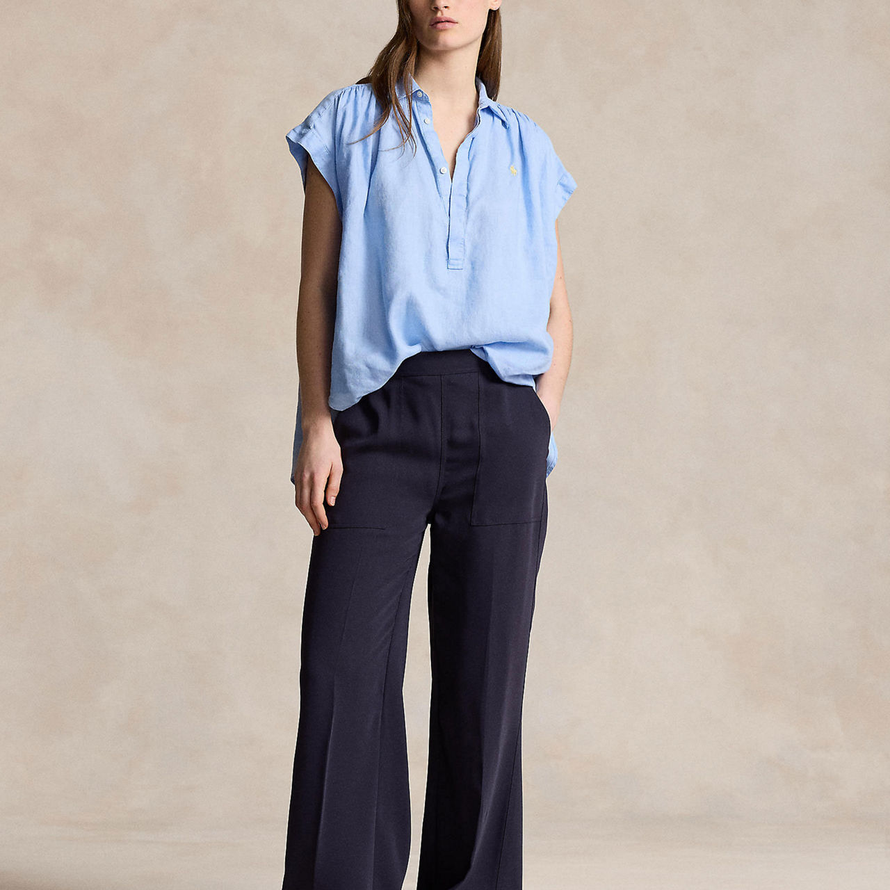 Linen Popover Blouse