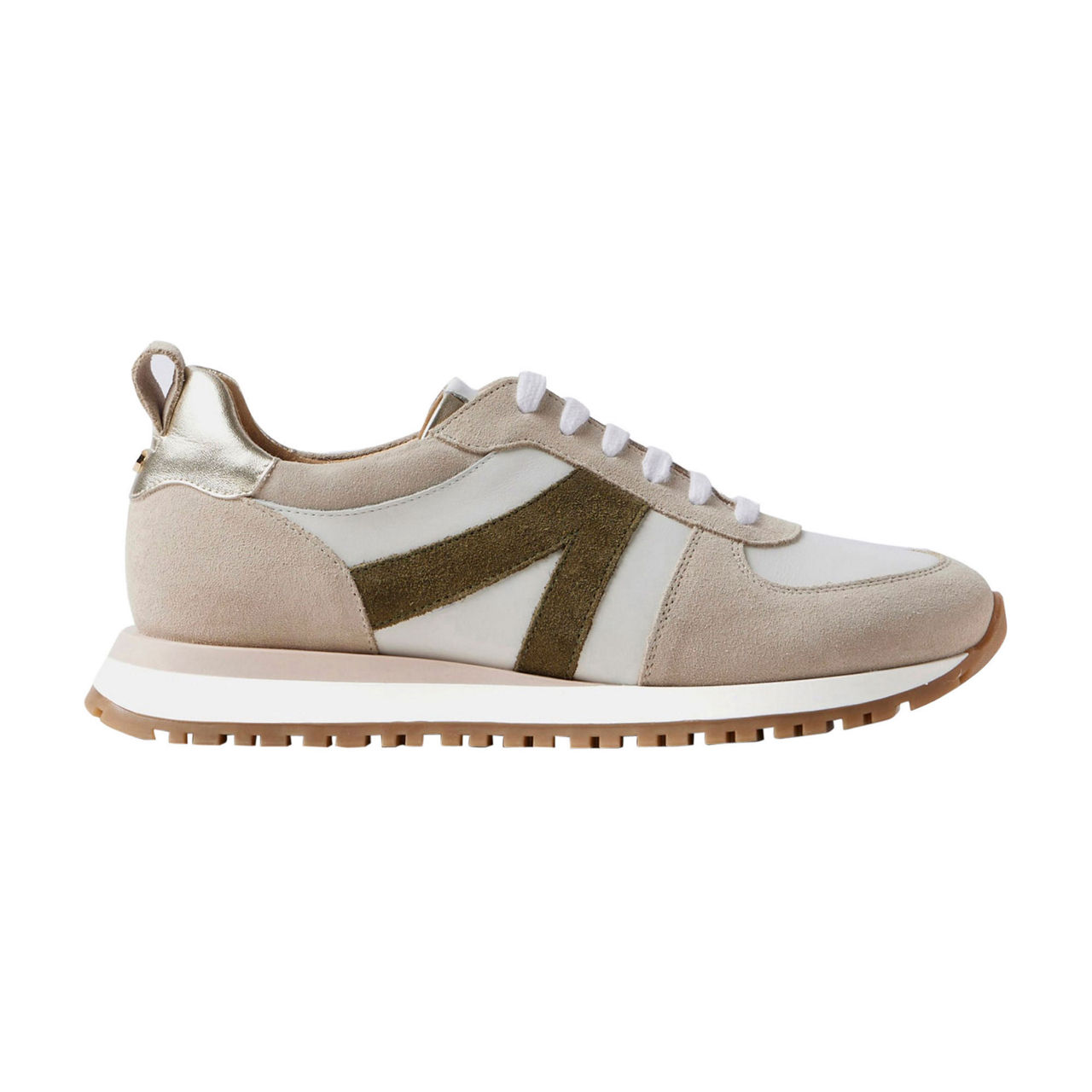 MINT VELVET Suede Low Top Trainers BEIGE