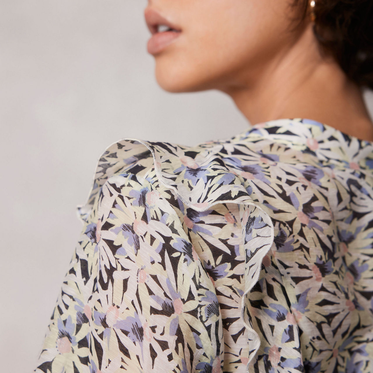 MINT VELVET Floral Ruffle Blouse