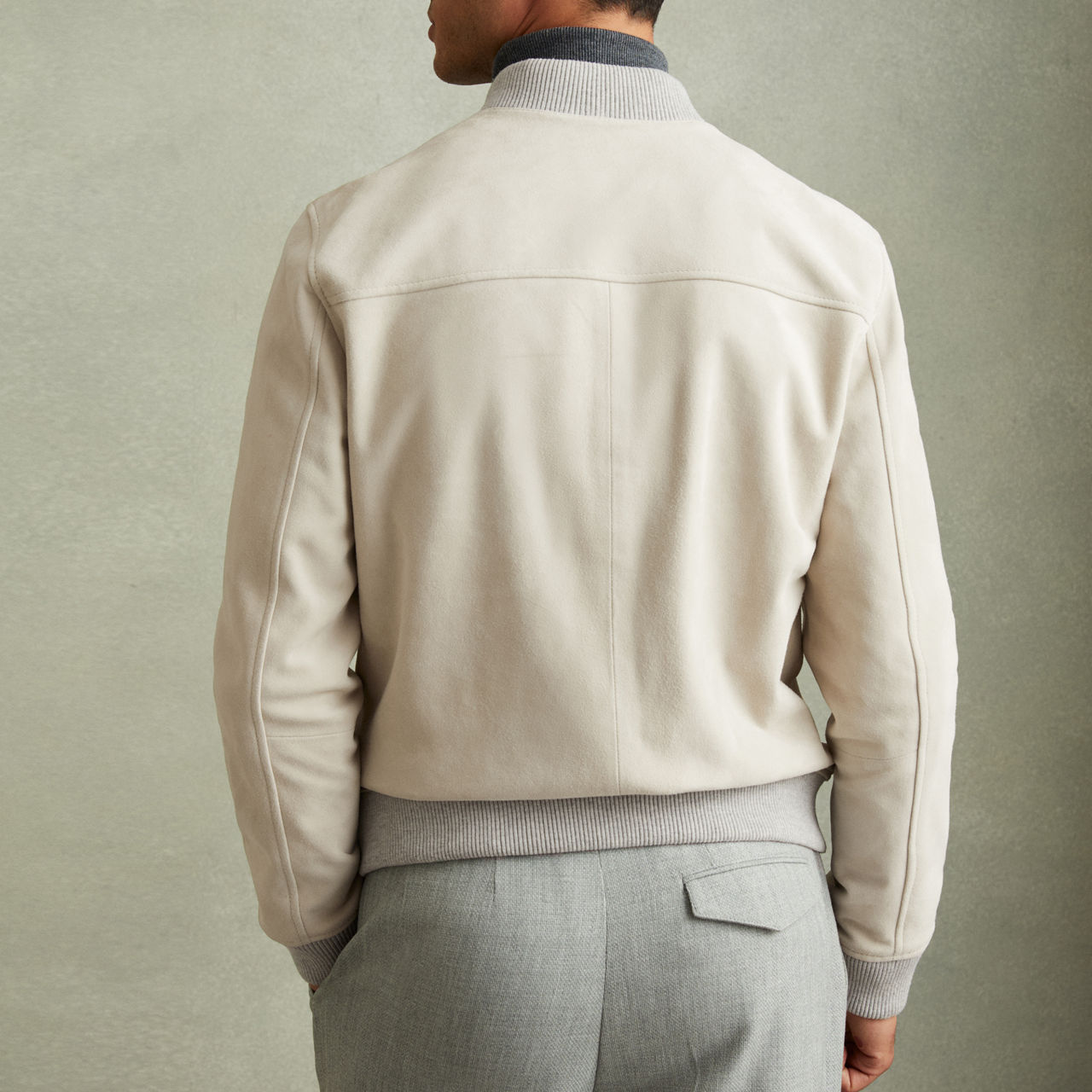 REISS Diego Suede Bomber Jacket