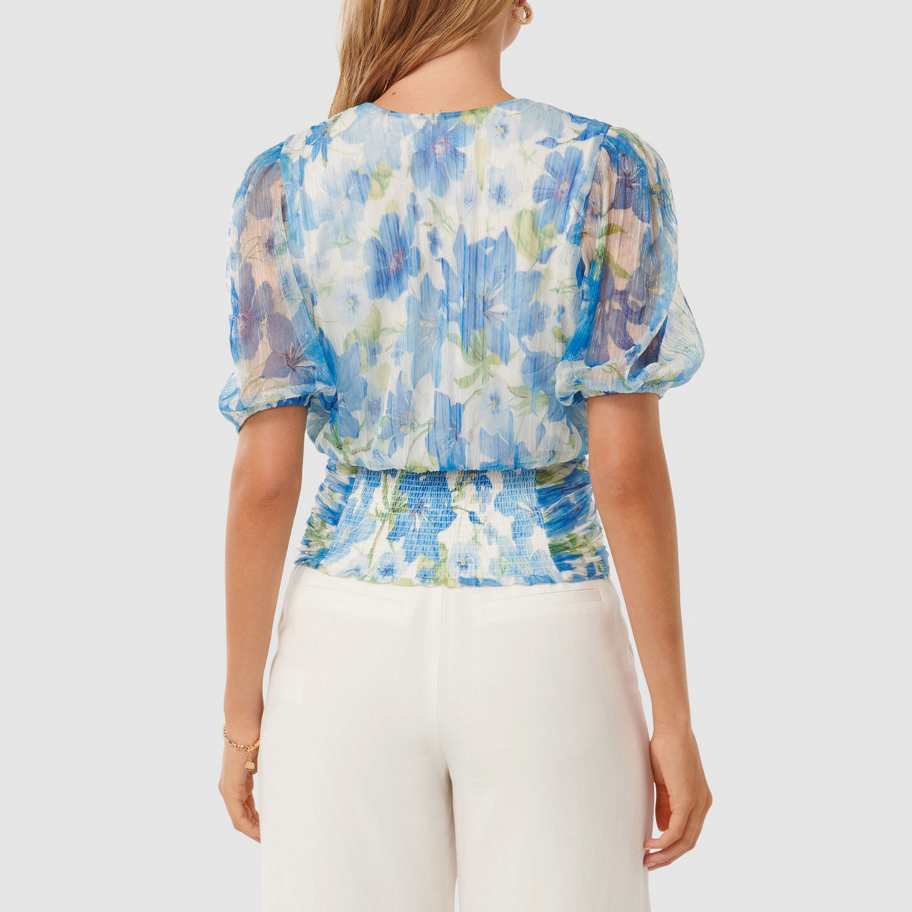 Wendall Wrap Front Plissé Top