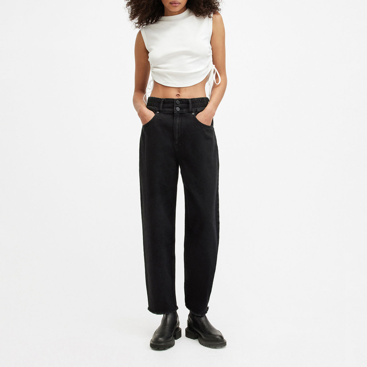 ALLSAINTS Hailey Frayed-Hem Cropped Jeans