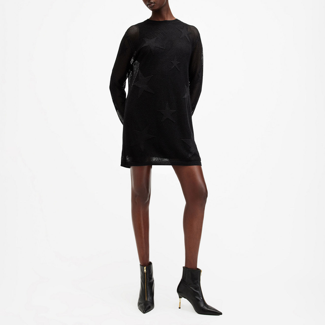 ALLSAINTS Seraph Open-Stitch Mini Dress