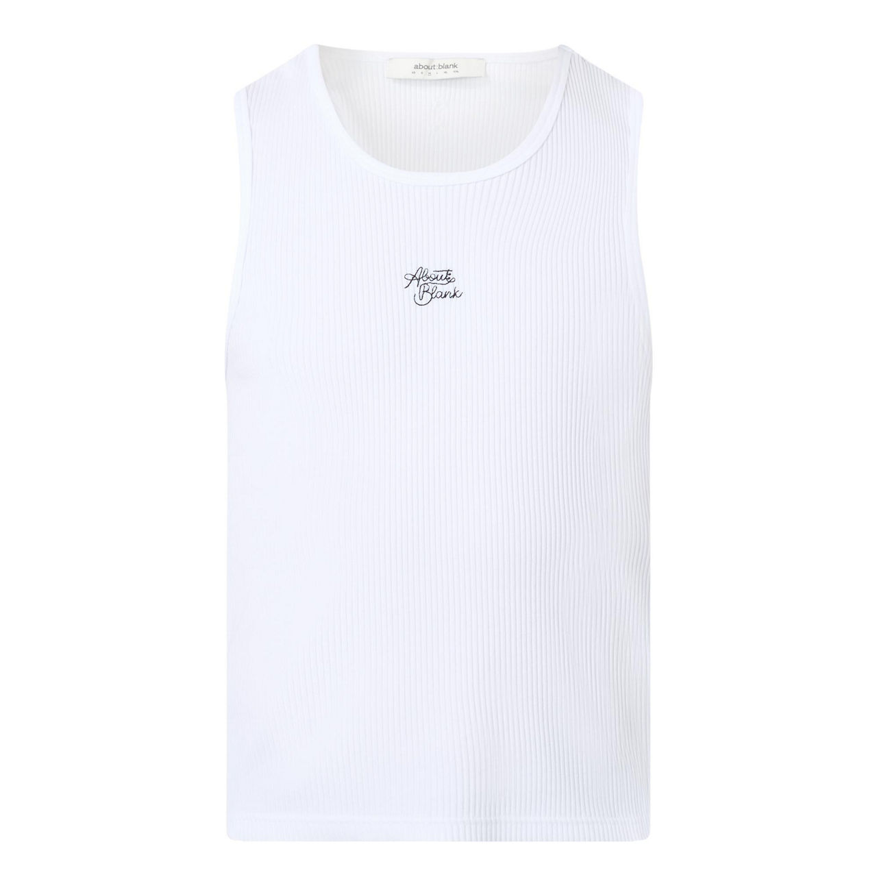ABOUT:BLANK Stacked Logo Ribbed Tank Top