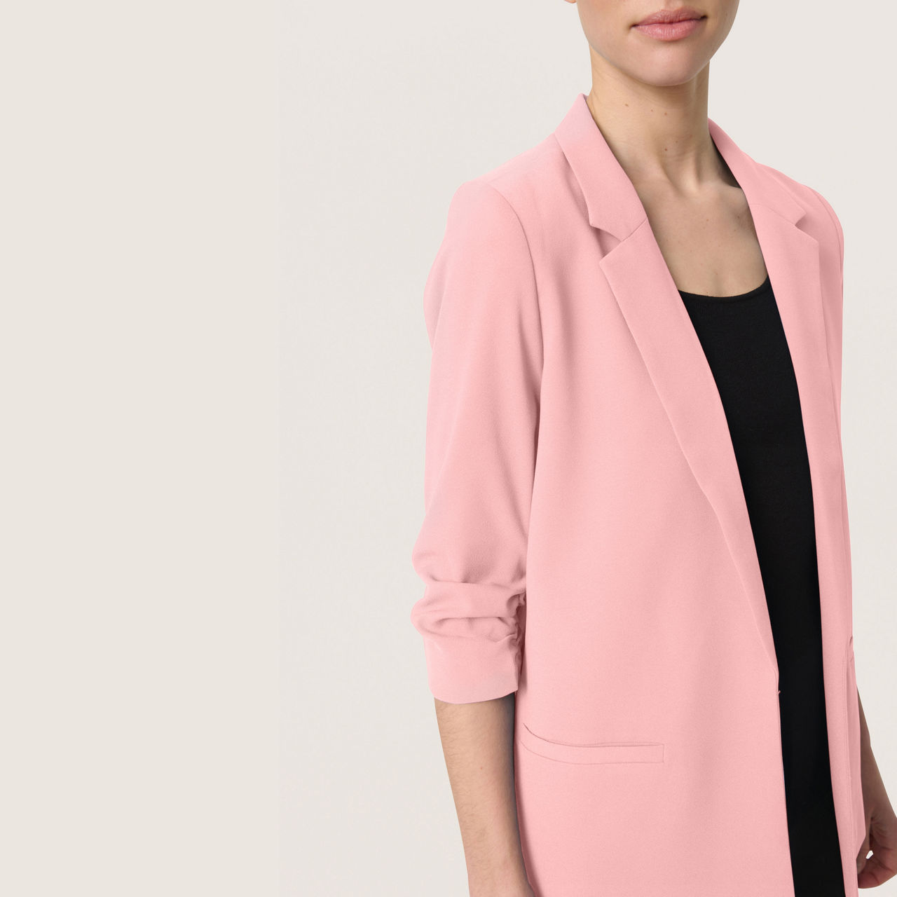 SOAKED IN LUXURY Shirley Open-Front Blazer