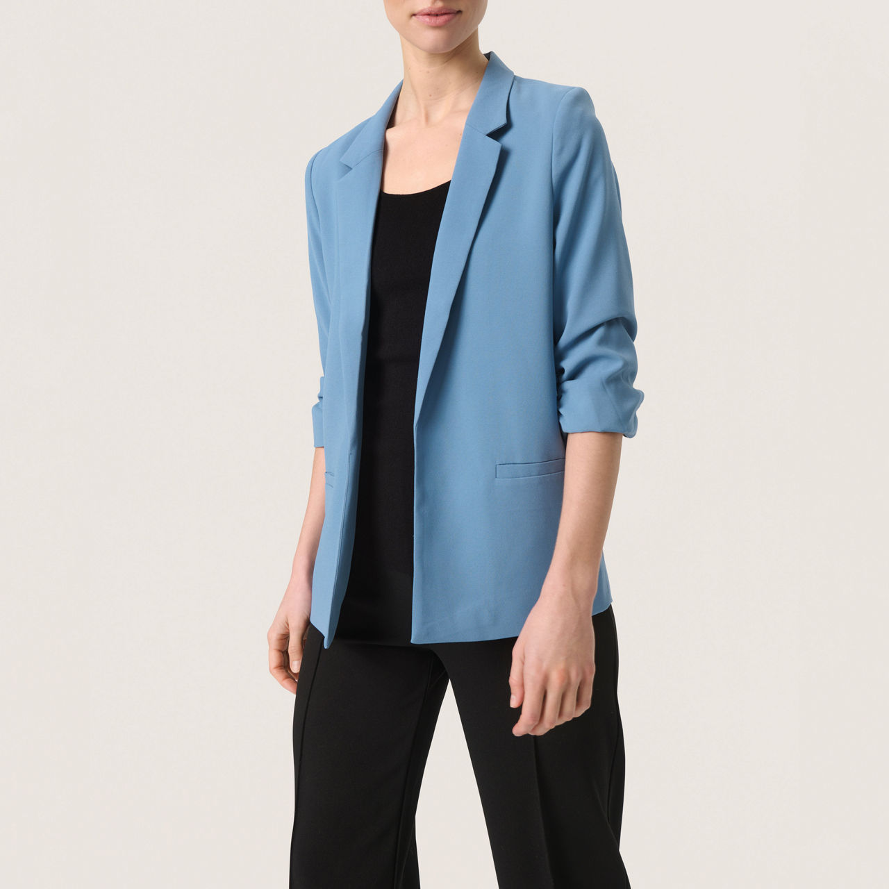 SOAKED IN LUXURY Shirley Open-Front Blazer