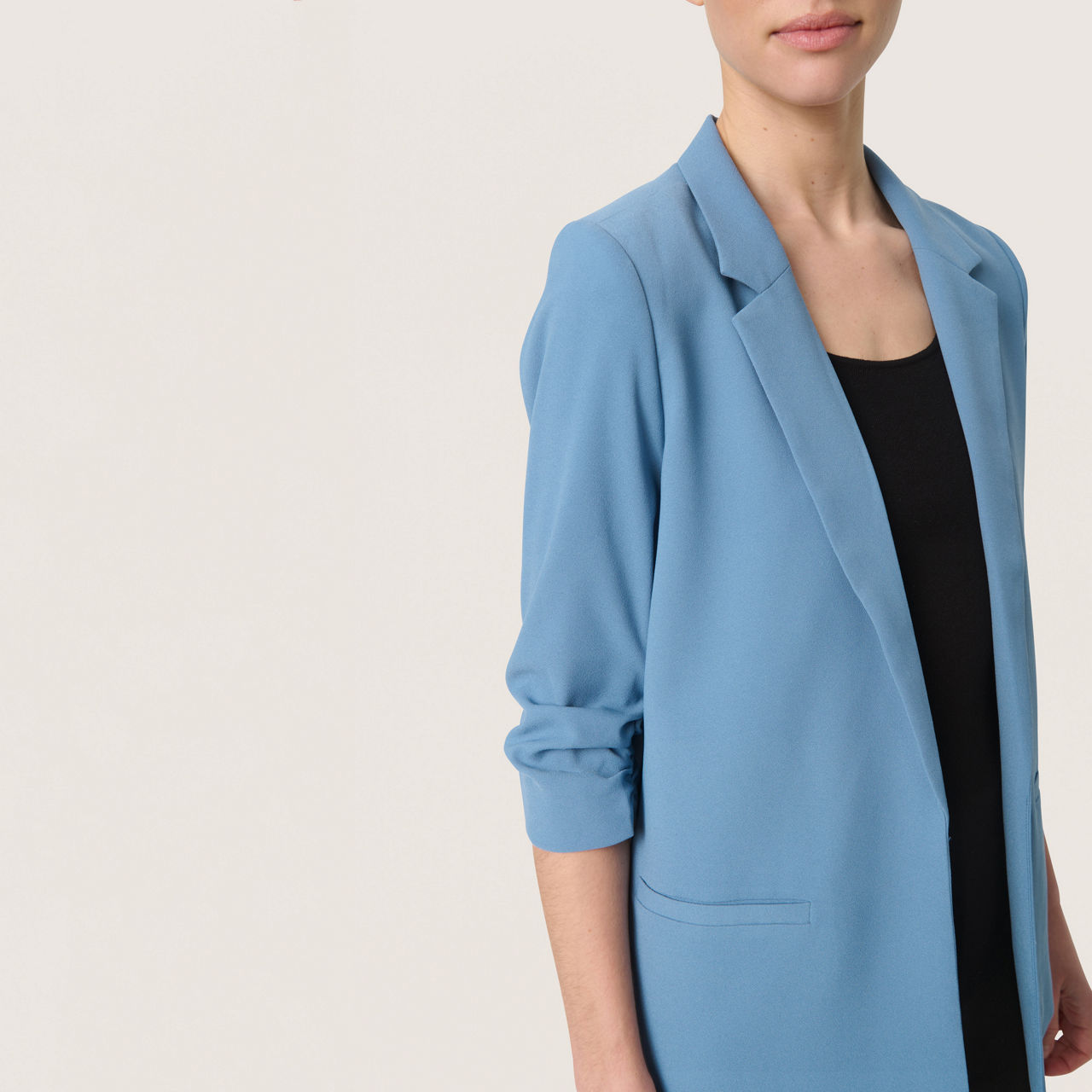 SOAKED IN LUXURY Shirley Open-Front Blazer