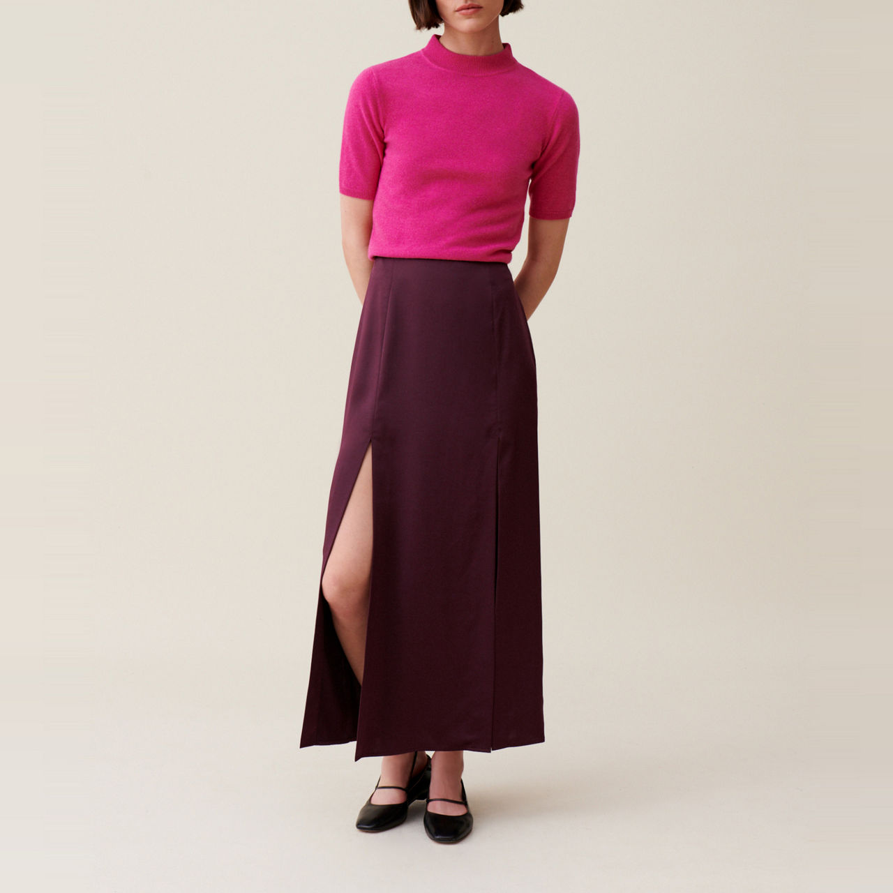 CLAUDIE PIERLOT High-Rise Open Slit Skirt