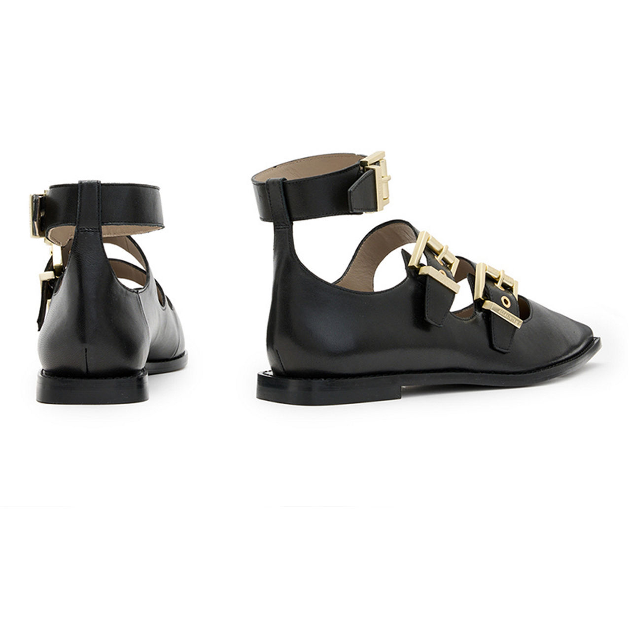 Susan Buckle Pointed Toe Flats