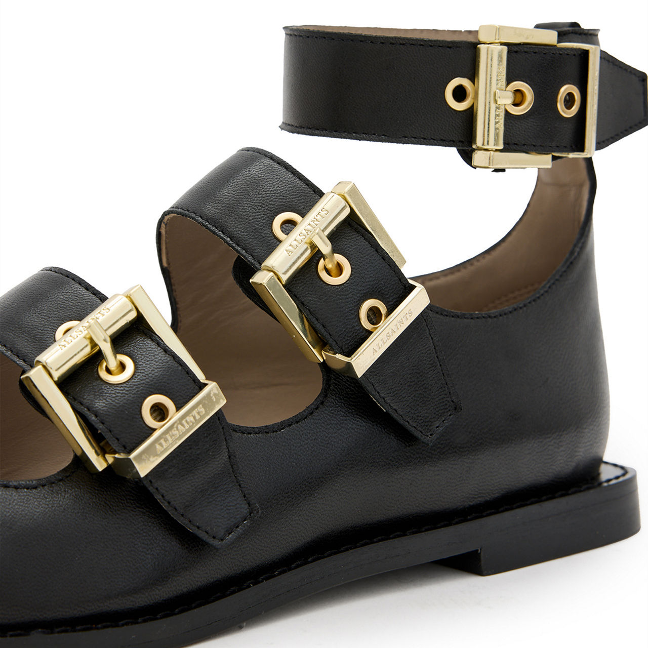 Susan Buckle Pointed Toe Flats