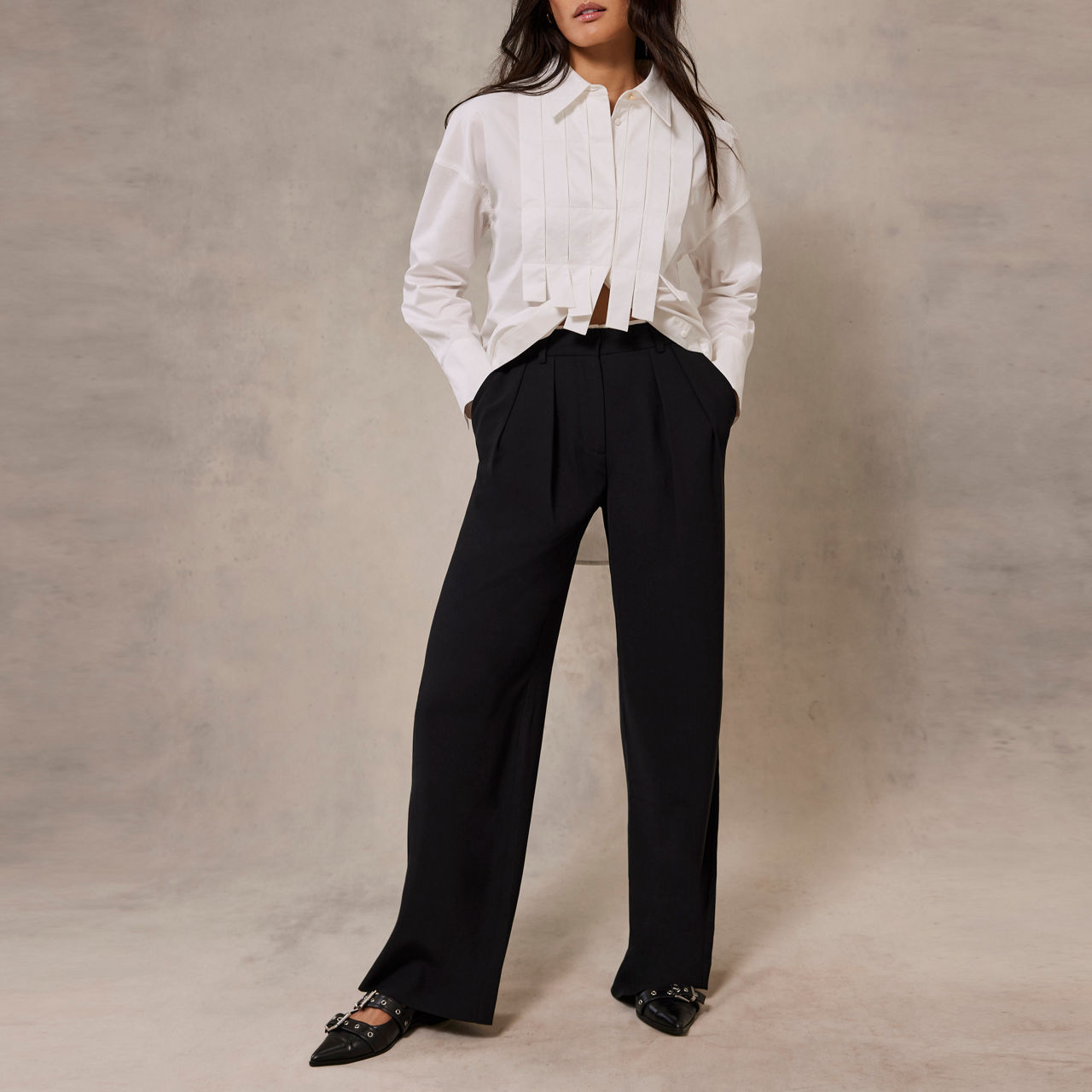 High-Rise Wide Leg Trousers