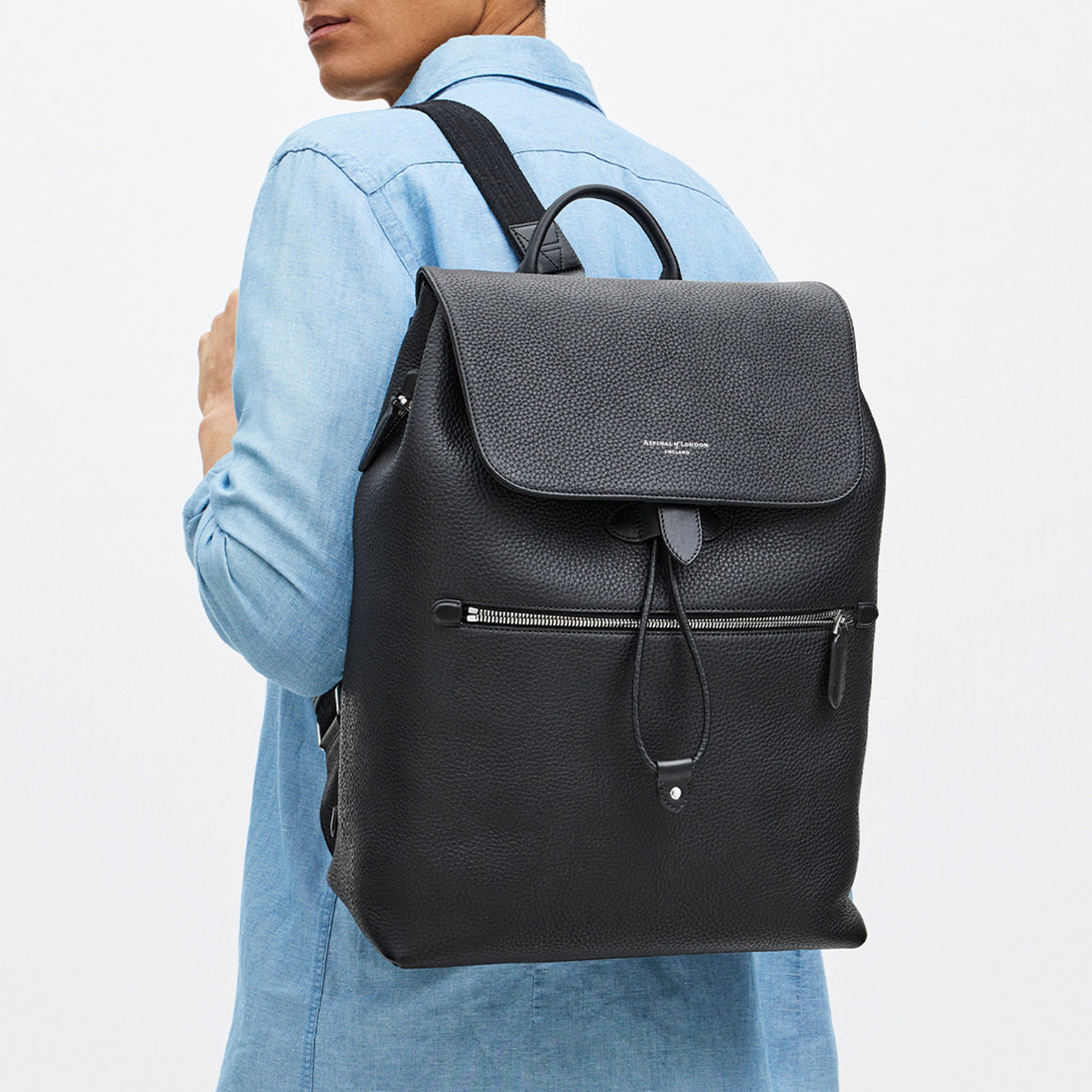 ASPINAL OF LONDON Reporter Grained Leather Backpack