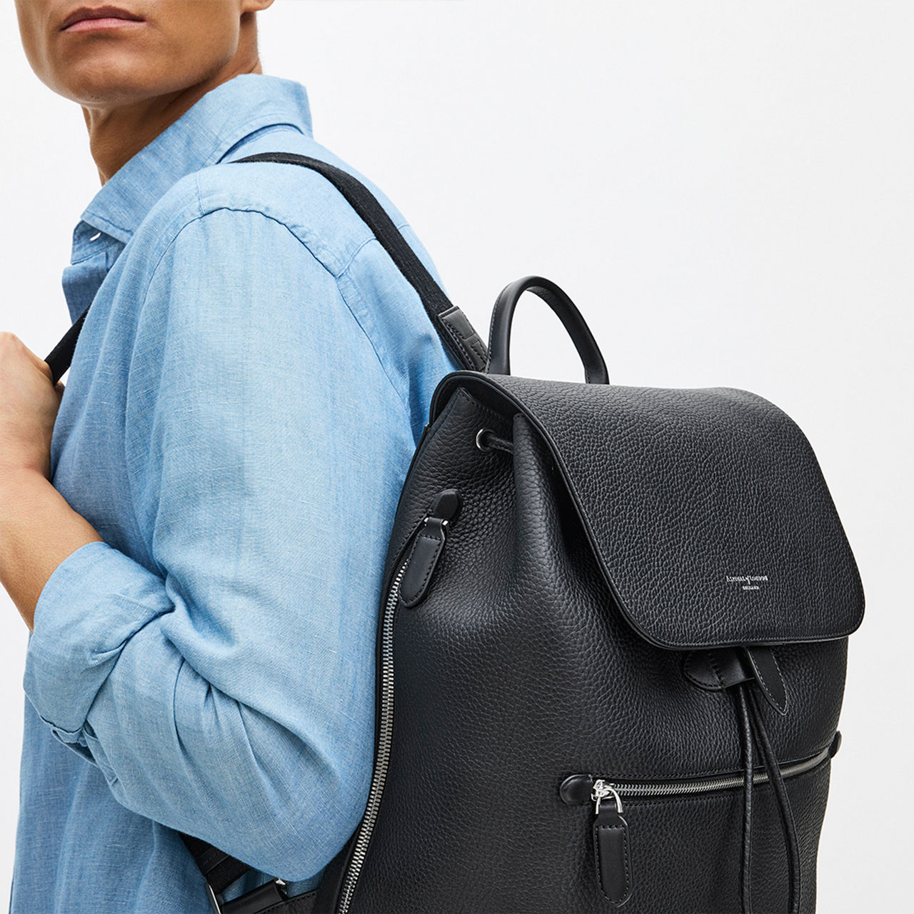 ASPINAL OF LONDON Reporter Grained Leather Backpack