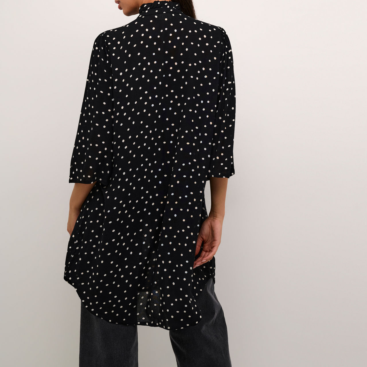 KAFFE Vinni Polka-Dot Shirt Dress