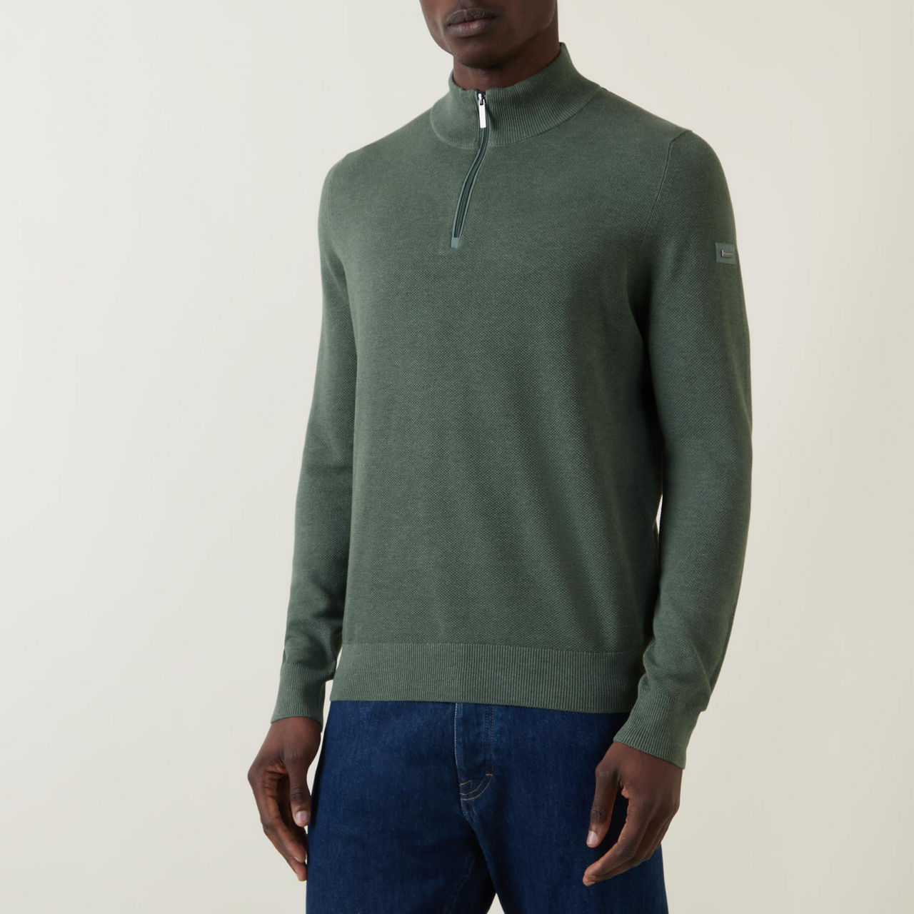 Structure Logo Half-Zip Sweater