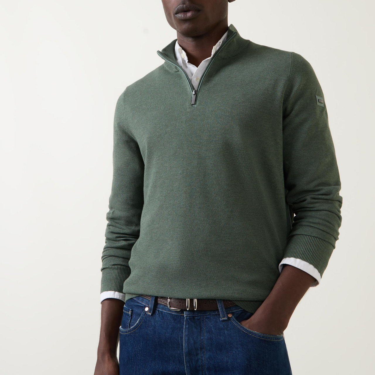 Structure Logo Half-Zip Sweater