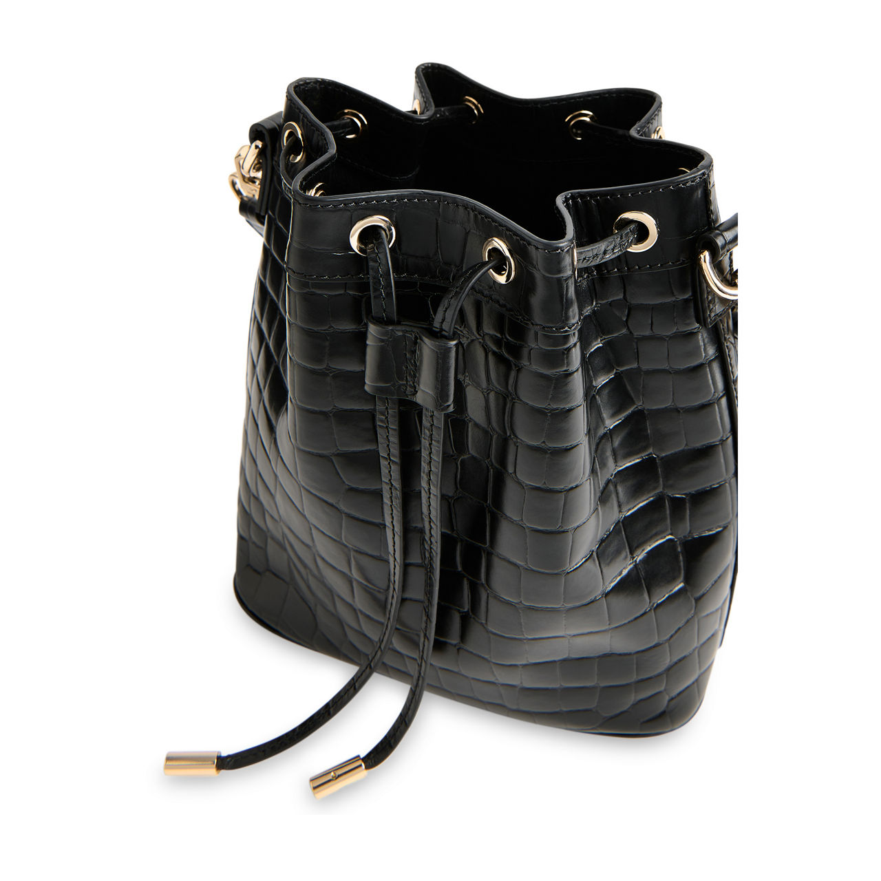 WHISTLES Giulia Croc Bucket Bag