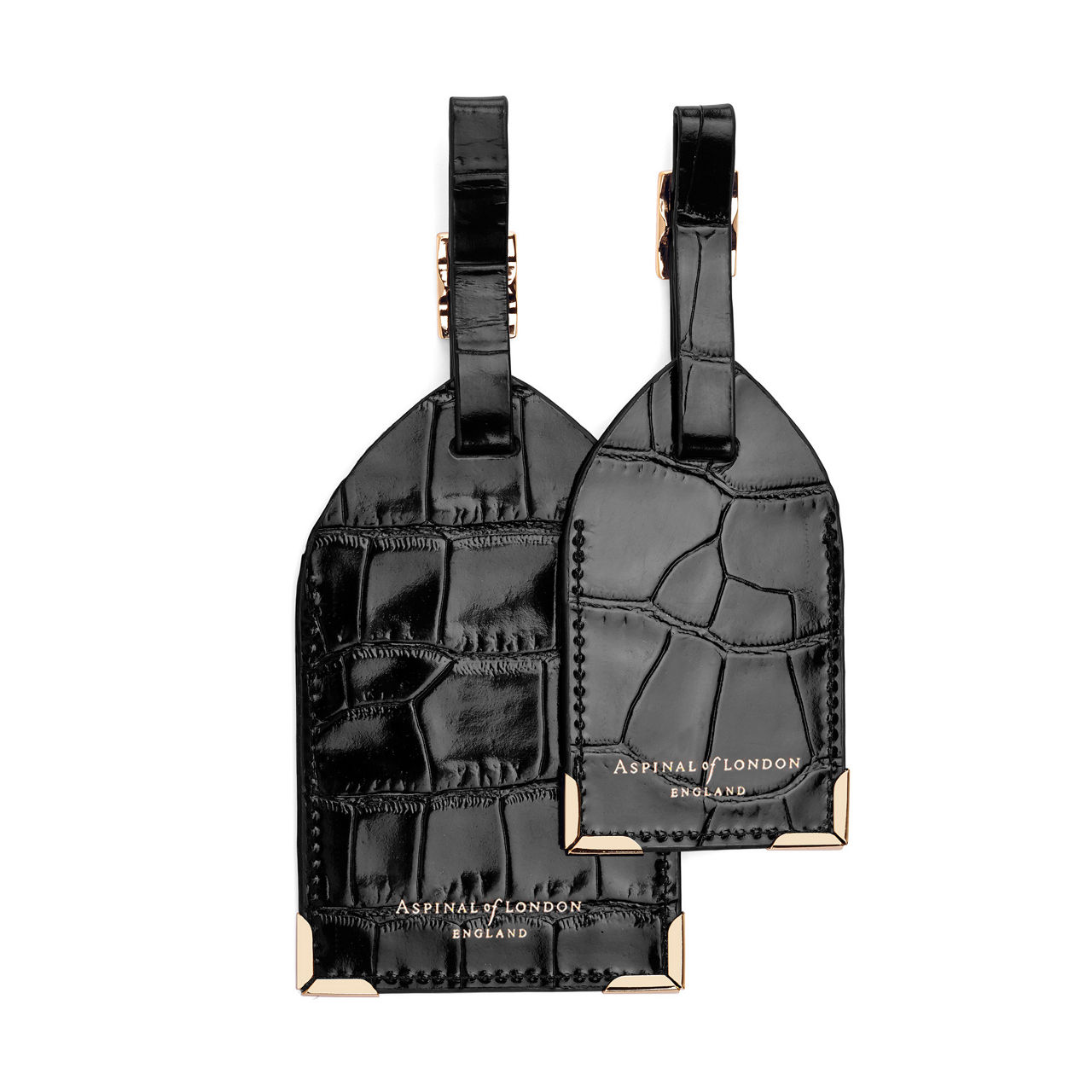 ASPINAL OF LONDON Two-Pack Croc-Embossed Luggage Tags