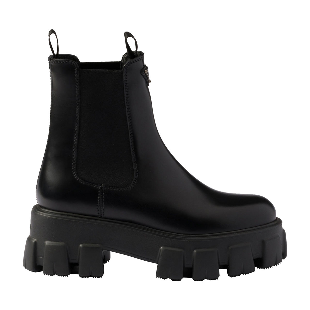 PRADA Monolith Brushed Leather Chelsea Boots