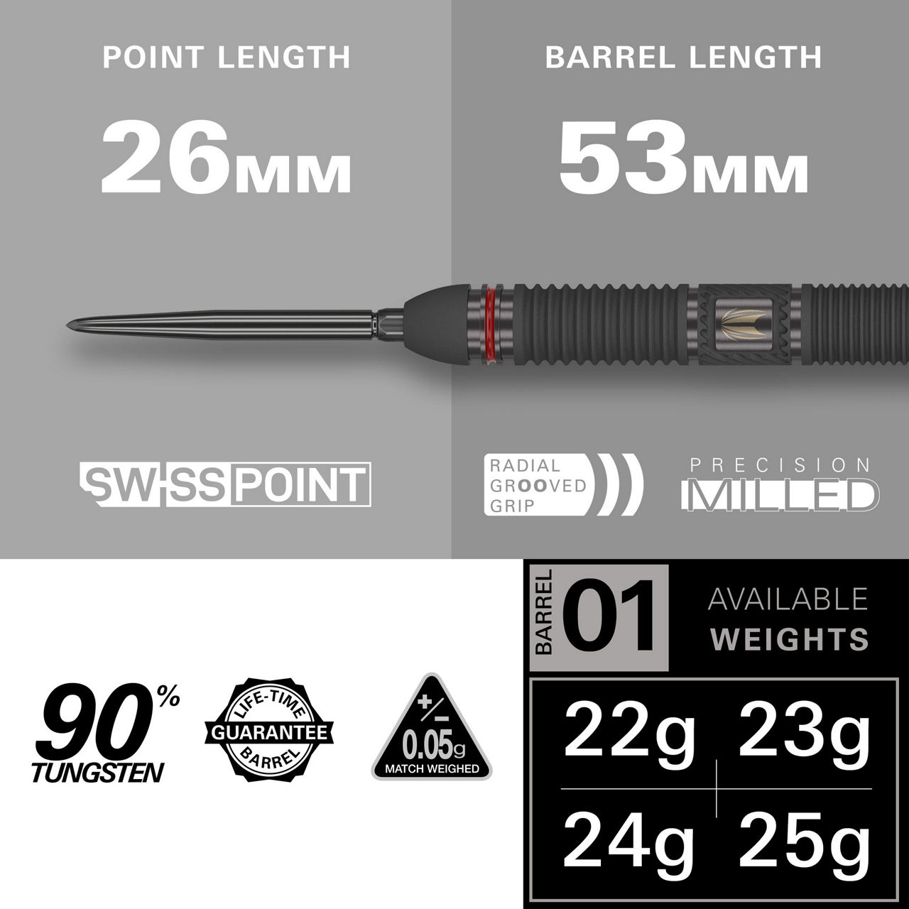 TARGET DARTS Target Scope 90% Tungsten Darts